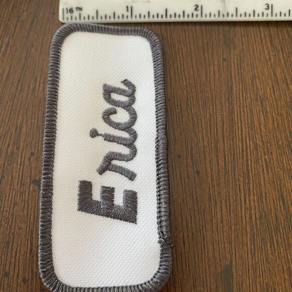 Unbranded | Bedding | Erica Name Patch Embroidered White Gray Stitch ...